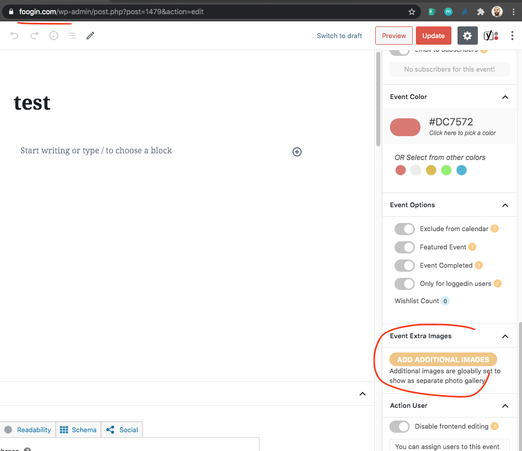 Just installed an update for the Event Photos plugin (1.0.3) but can not see the option for ...
