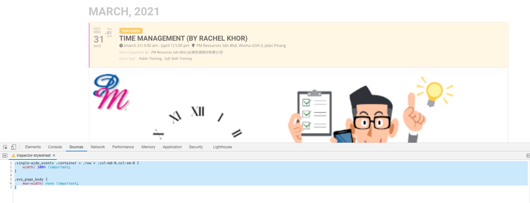 How to make a single event page in full width? – EventON Help Desk