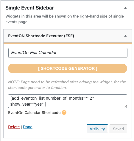 Shortcode input – where does this go? – EventON Help Desk