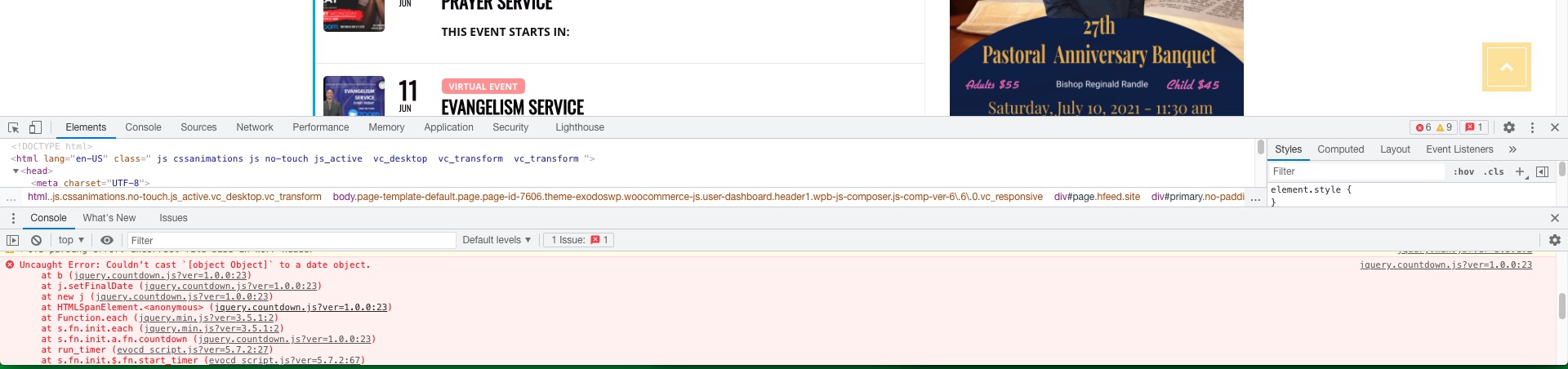 I purchased the countdown timer and it’s not working. – EventON Help Desk