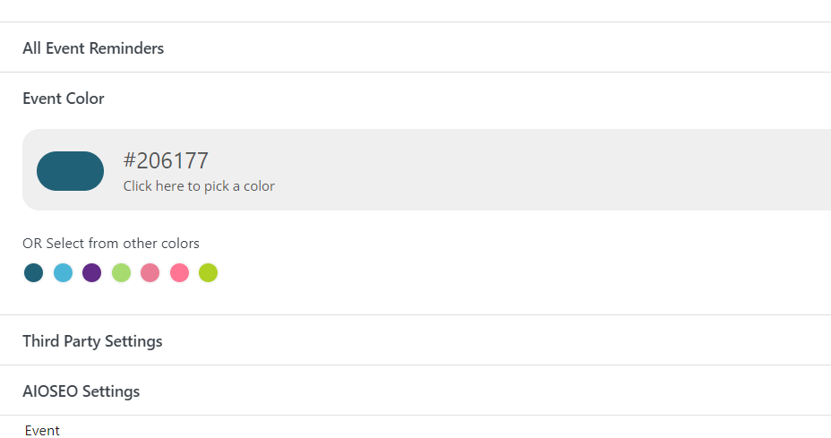 Pre-defining color palette for events – EventON Help Desk