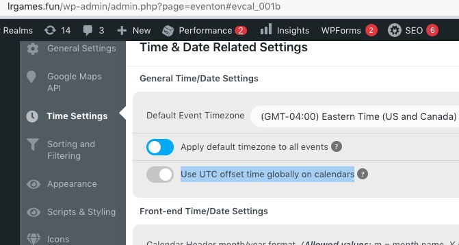 Hello, I am using the shortcode to display events on my website. When the month changes the ...