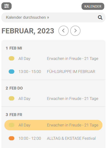 preset viewing mode of Daily Widget (schedule view) – EventON Help Desk