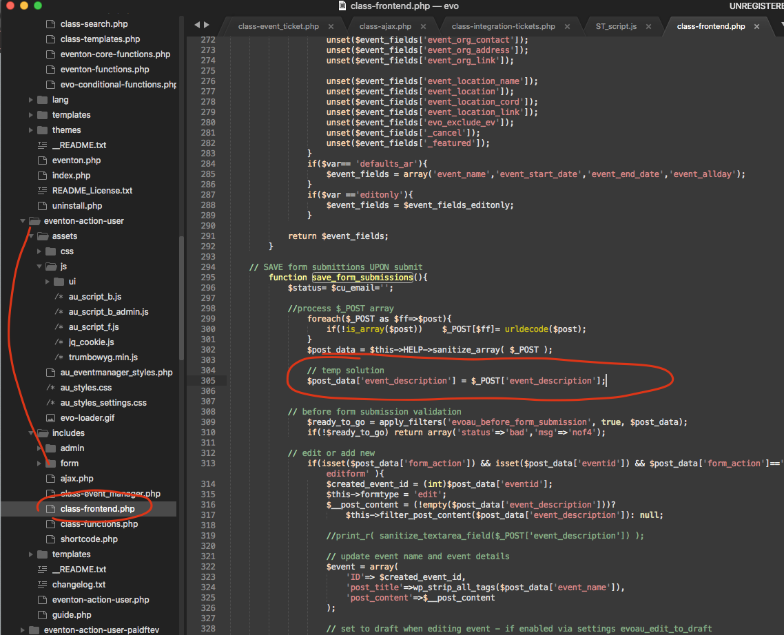 Using the edit my events option strips all formatting from event text ...