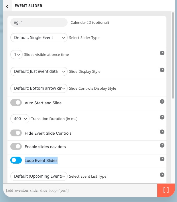 problems sliders – EventON Help Desk