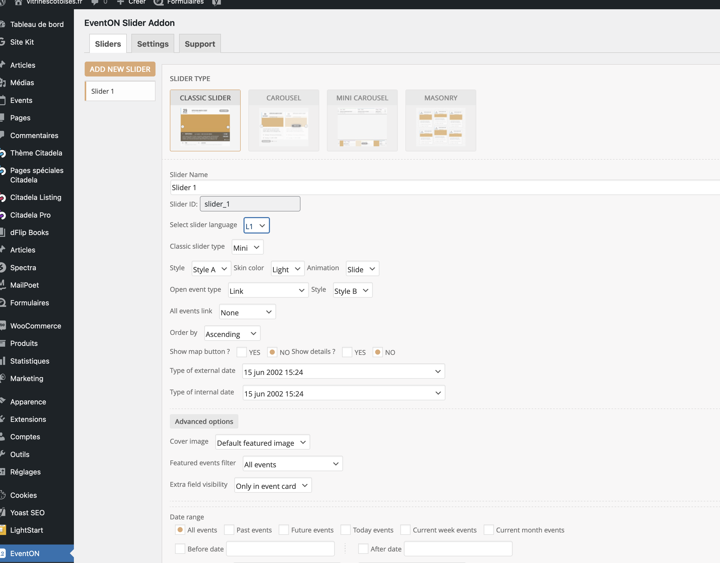 problems sliders – EventON Help Desk