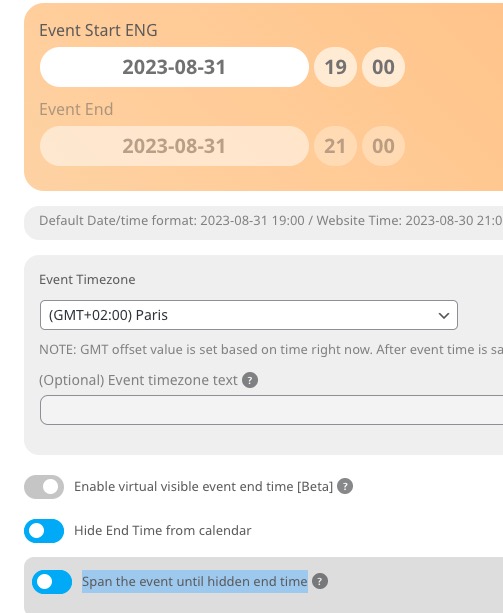 Click on Event End to fix end date does not work – EventON Help Desk