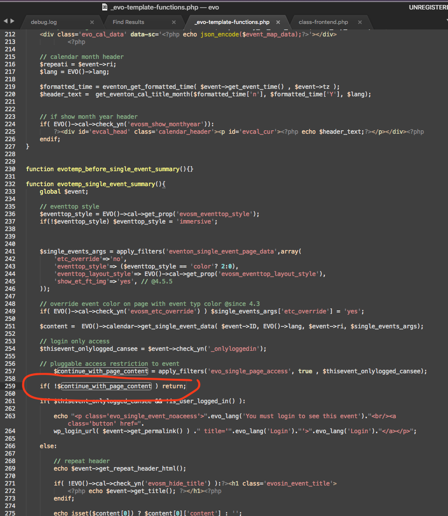 Password protection not working – EventON Help Desk